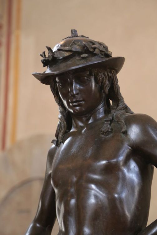 Three statues of David in Florence’s Bargello Museum